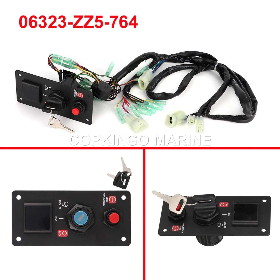 Boat Ignition Switch Panel Kit for Honda Outboard Single Engine 60HP-2 ...