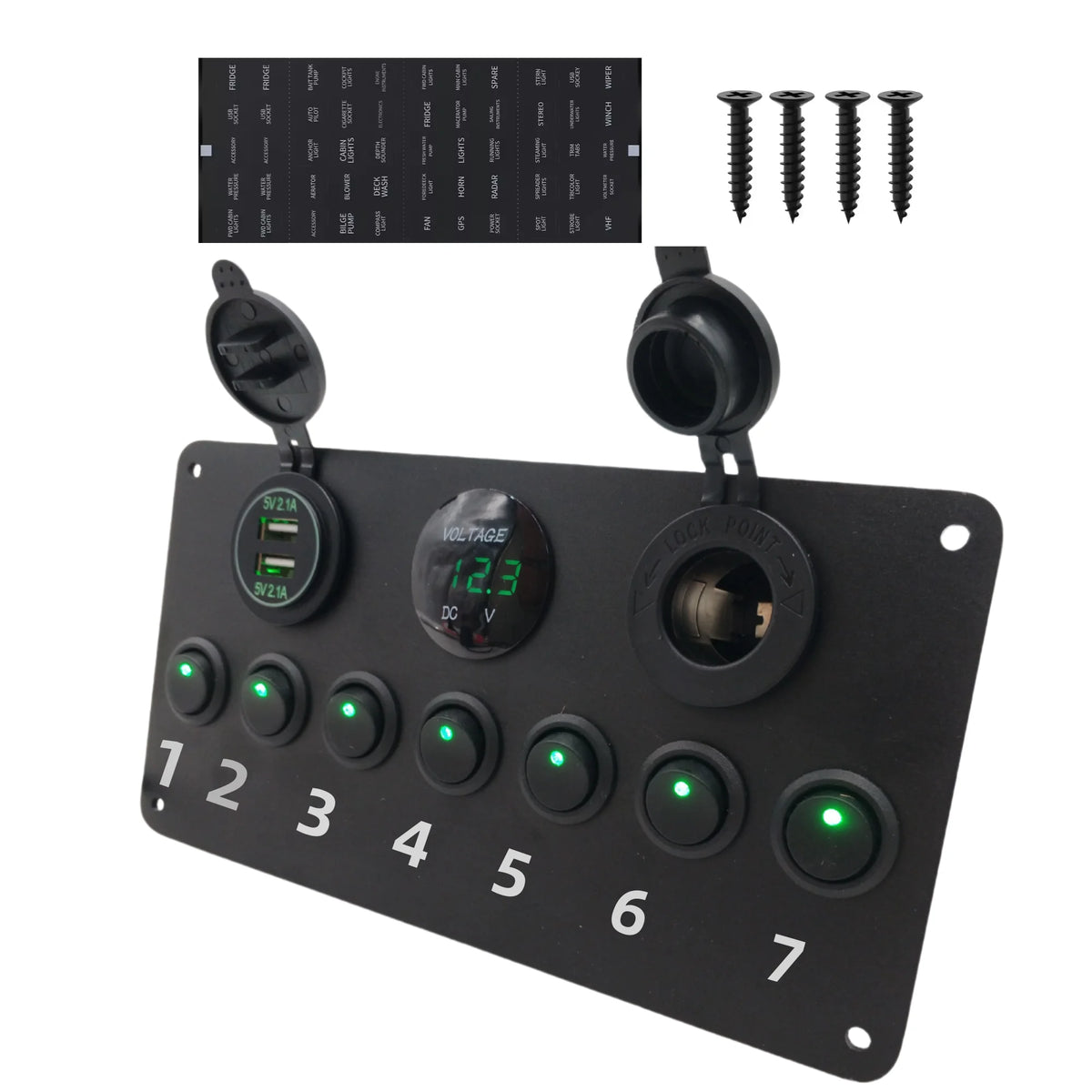 Blank Marine Round Rocker Switch Panel 12V 24V Car USB Socket Digital ...