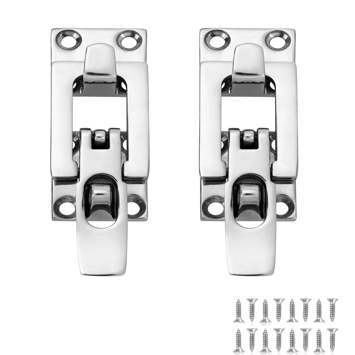 2Pcs Marine 316 Stainless Steel Anti-Rattle Square Latches for Boat Do ...