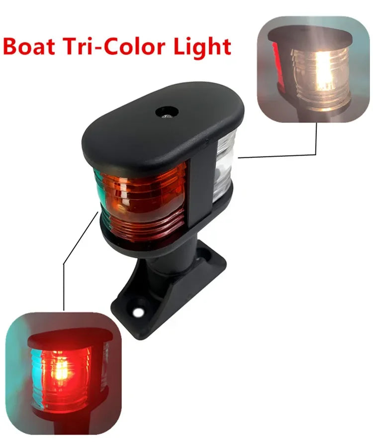 12 Volts LED Tri-color All Round White Marine Boat Masthead Navigation ...