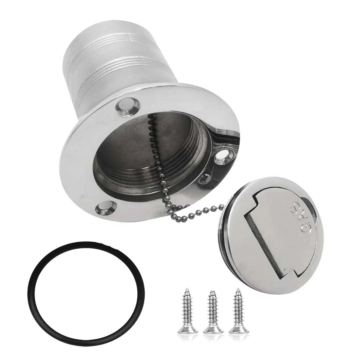 Deck FUEL/GAS/WATER/DIESEL Deck Fill Filler Cap Neck Marine Stainless ...