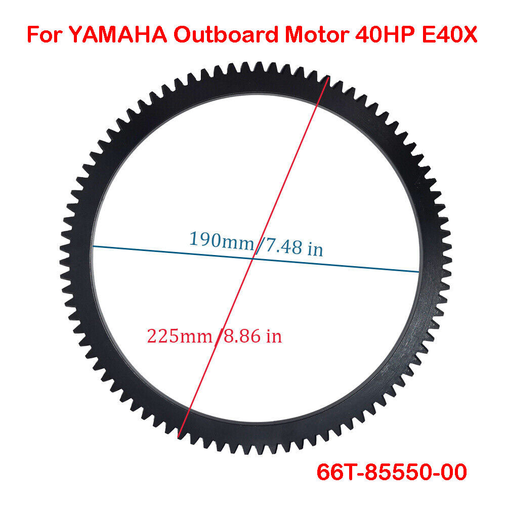Flywheel Crown Gear Ring For YAMAHA Outboard Engine Motor 40HP E40X 66 ...