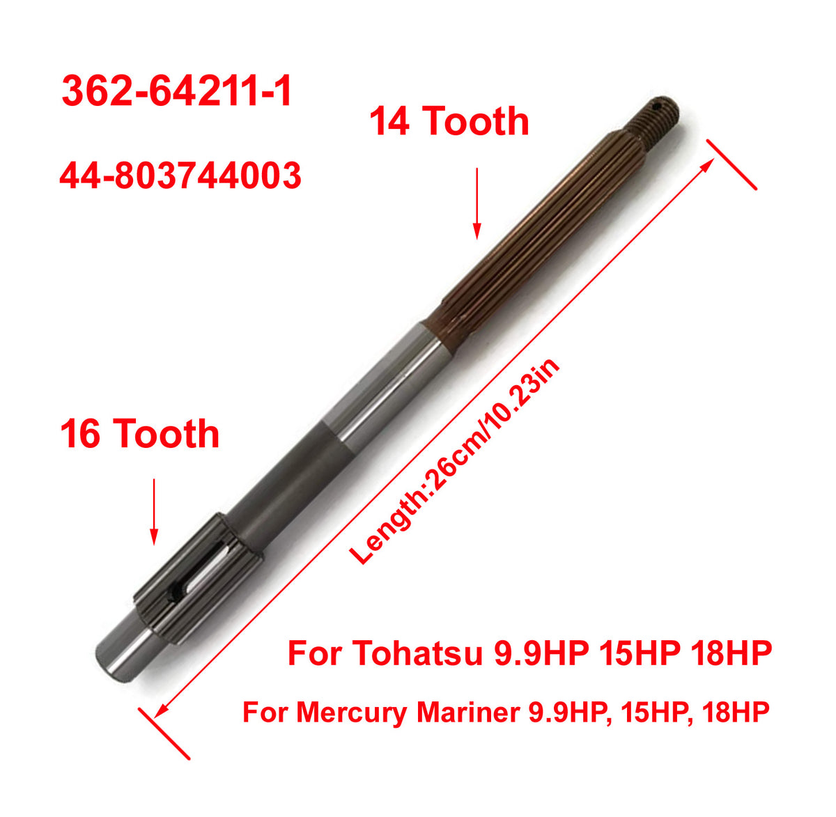 Boat Motor Propeller Prop Shaft Assy 362-64211-1 0 2 3BA-642110 M 44-8 ...